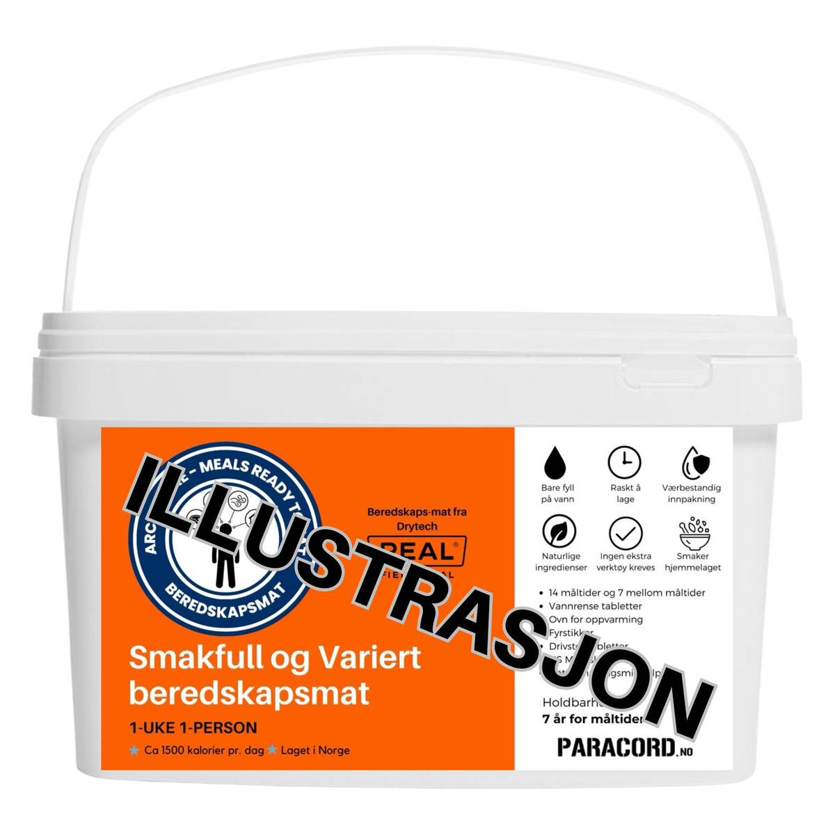 Kvadratisk bøtte m/lokk - 22 liter - Paracord.no